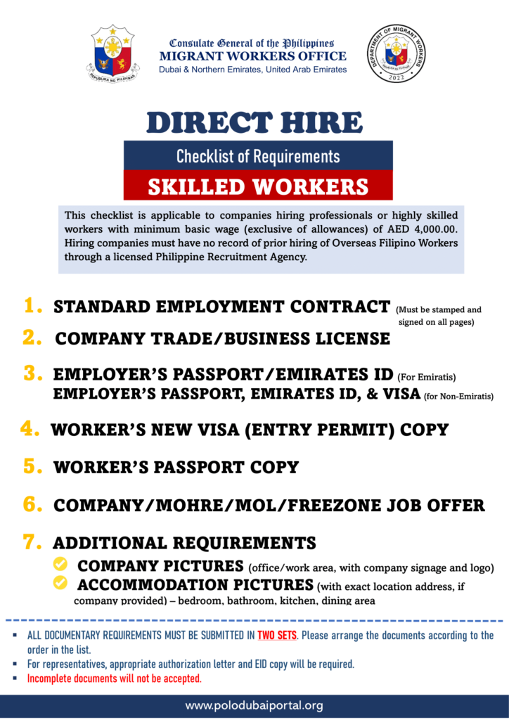 DIRECT HIRE INFORMATION – Official Website of Migrant Workers Office ...